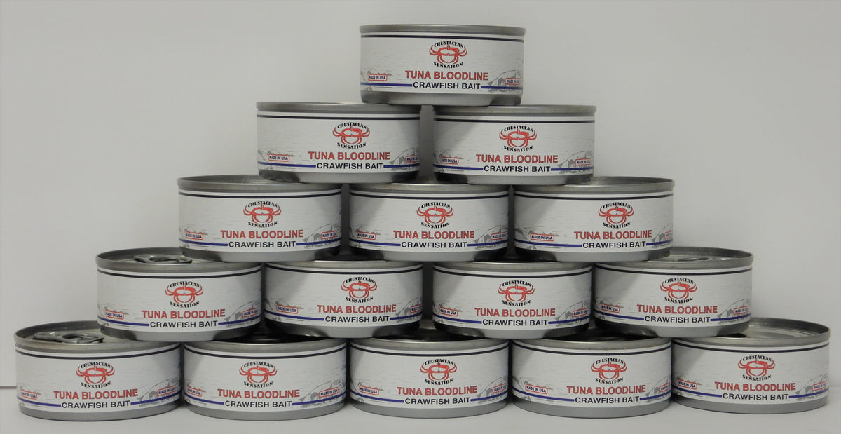 Fifteen 3 oz. cans of Tuna Bloodline Crawfish/ Salmon Lure Bait ...
